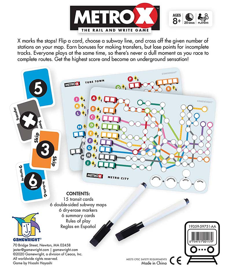 Gamewright Metro X Game – Sir Square Toes Games Shop